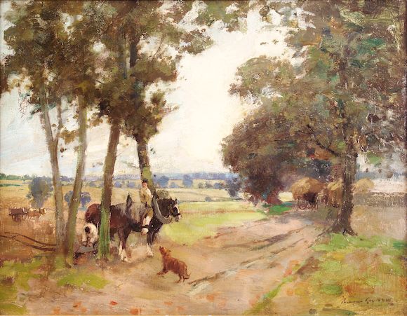 Bonhams : Archibald Kay RSA RSW (1860-1935) The Plough Team 35.5 x 46cm