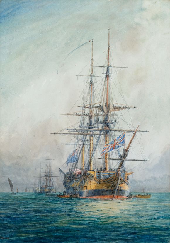 Bonhams : Irwin John David Bevan (British, 1852-1940) Preparing to sail 35.6 x 25.4cm. (14 x 10in.)