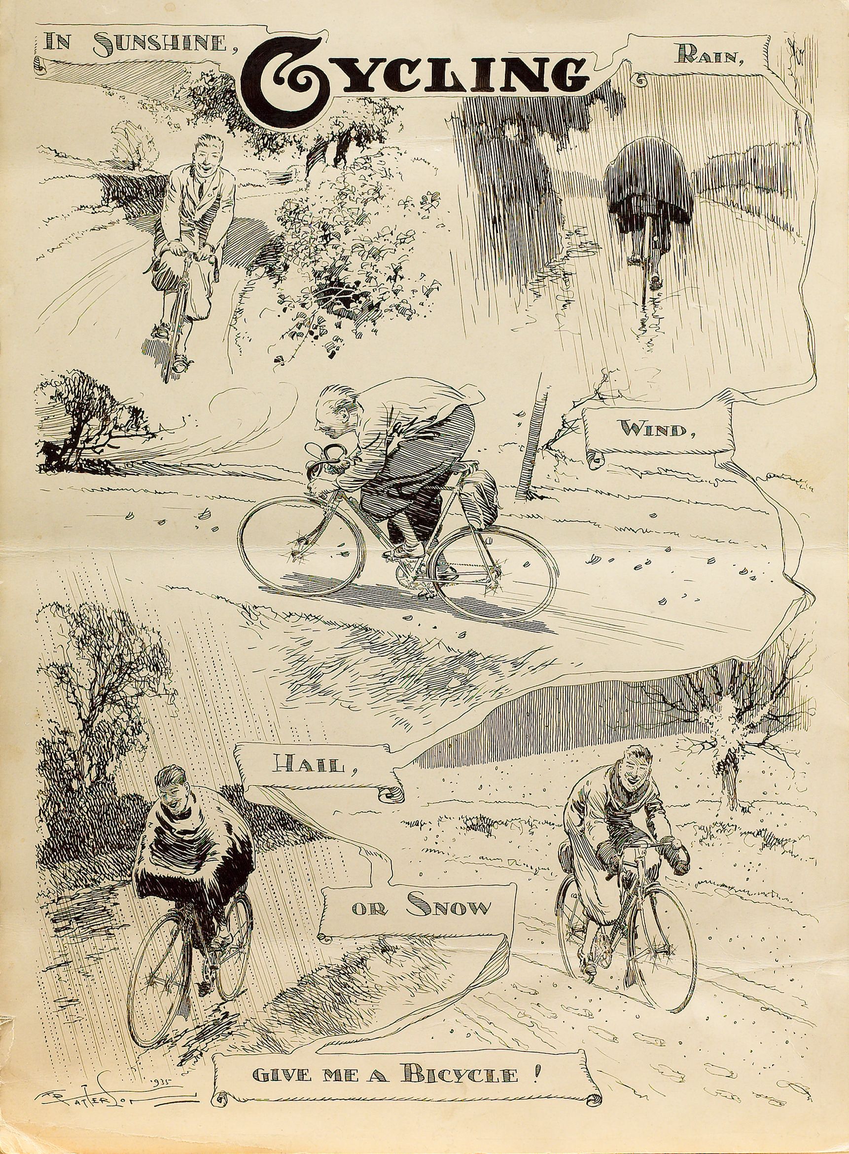Bonhams Cars : Frank Patterson, two original artworks for 'Cycling ...