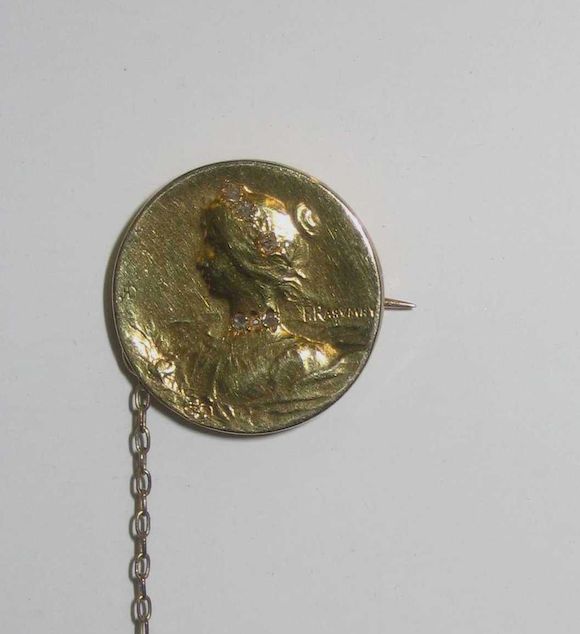 Bonhams : A French Art Nouveau medallist brooch, signed F. Rasumny ...