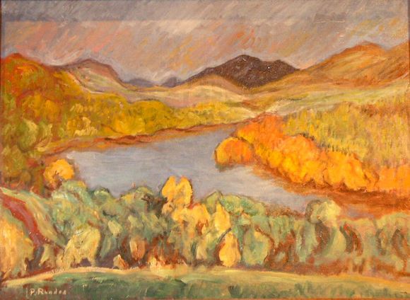 Bonhams : Patricia Rhodes 'A loch in Perthshire, Scotland', signed ...