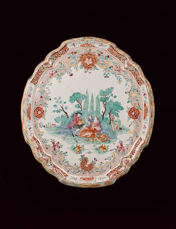 Bonhams : A Dutch Delft doré plaque, circa 1770,