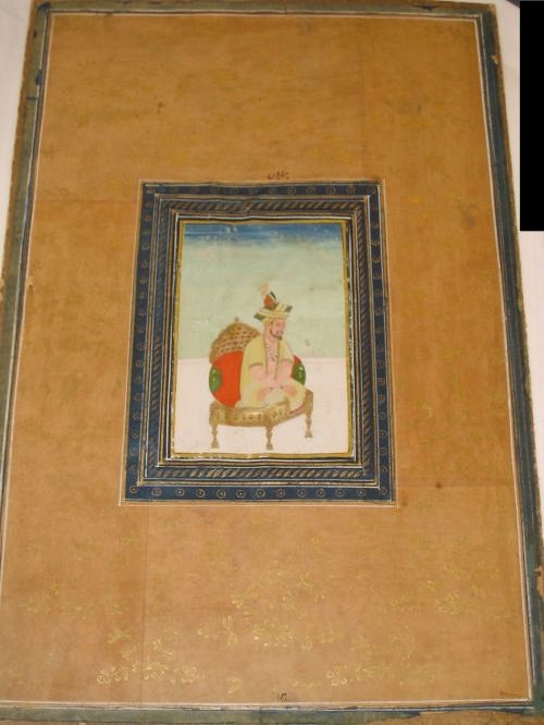 Bonhams : A portrait of Timur enthroned on a terrace Mughal, first half ...