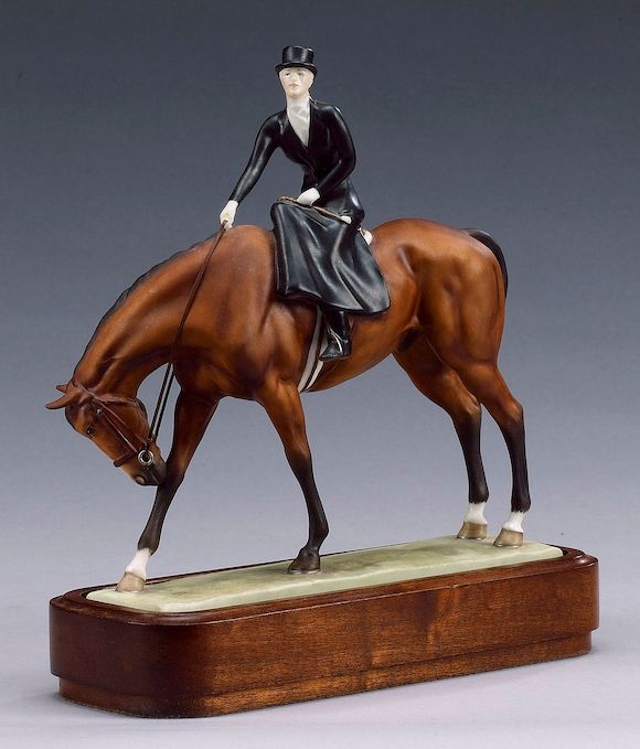 Bonhams : A Royal Worcester model of 'At the Meet' by Doris Lindner ...