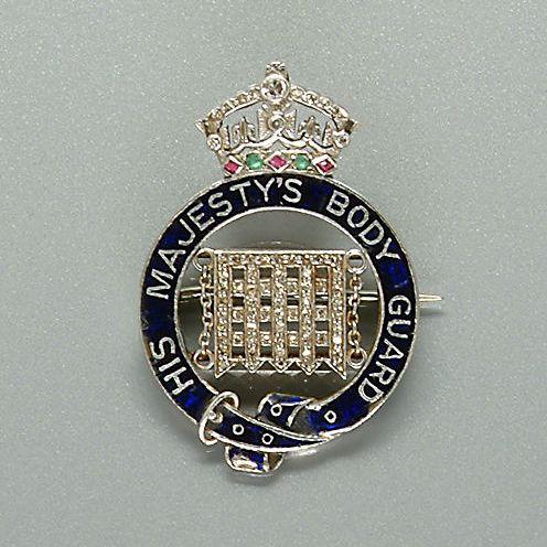 Bonhams : A diamond and enamel Royal Body Guard brooch