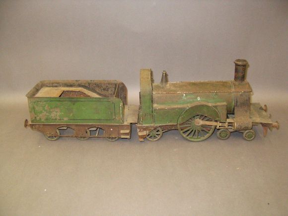 Bonhams : A 3 1/2in gauge 4-2-2 GNR engine and tender, late 19th century