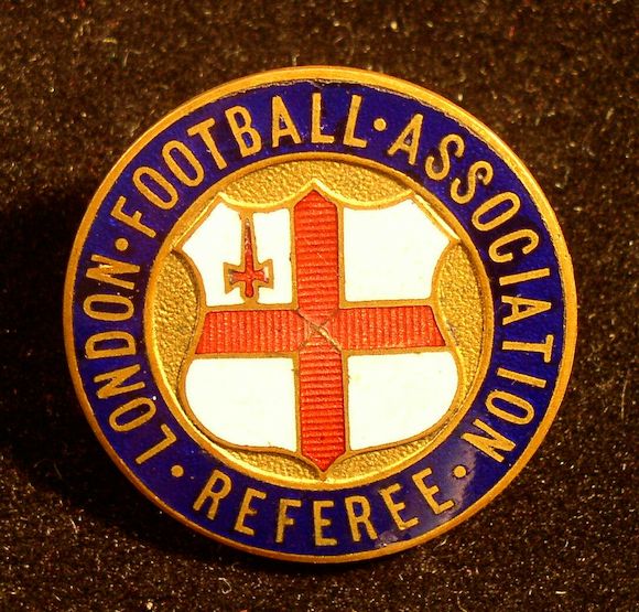 Bonhams : London Football Association - Referee badge C1910,