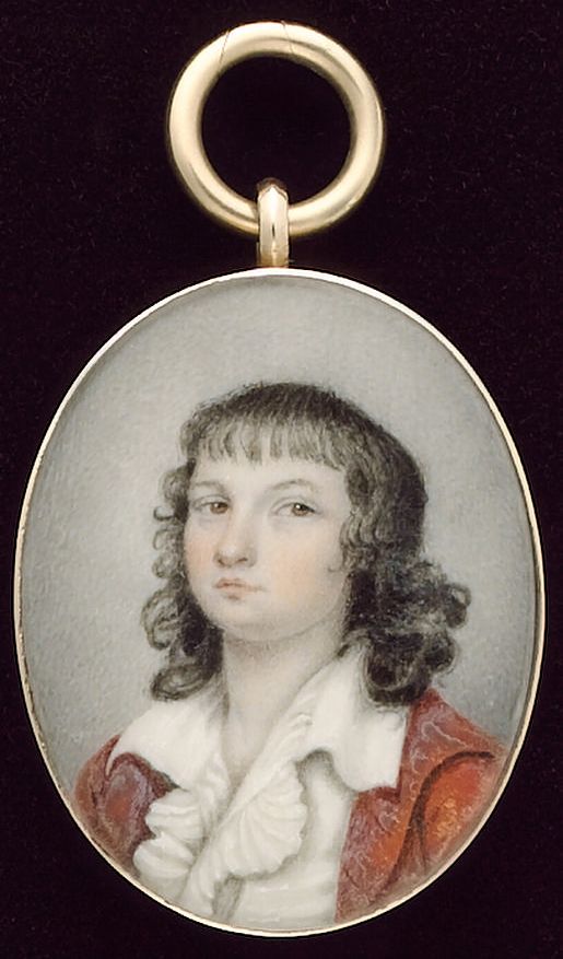 Bonhams : Modest School, A young Boy wearing a red coat, white shirt ...