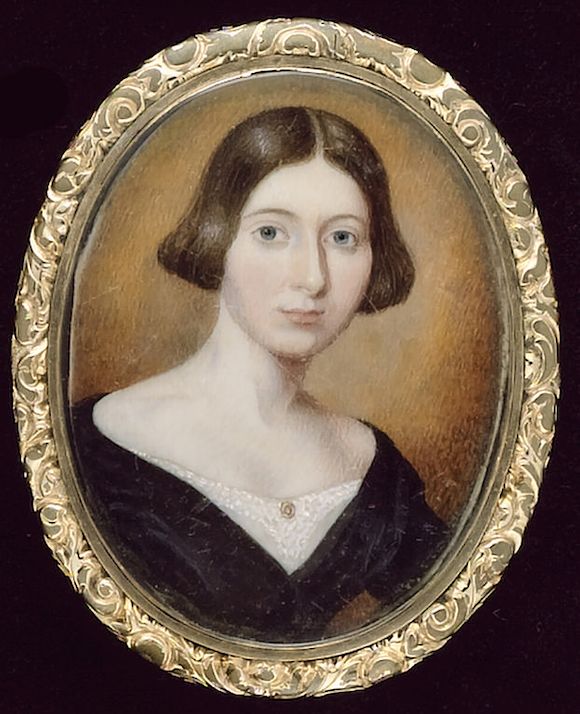 Bonhams : George Marshall Mather, A Lady, wearing black dress, a gold ...