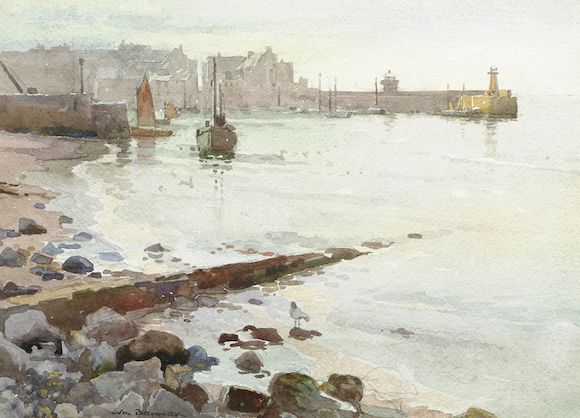 Bonhams : William Benner (British, 1884-1964) Fishing Boat off the ...