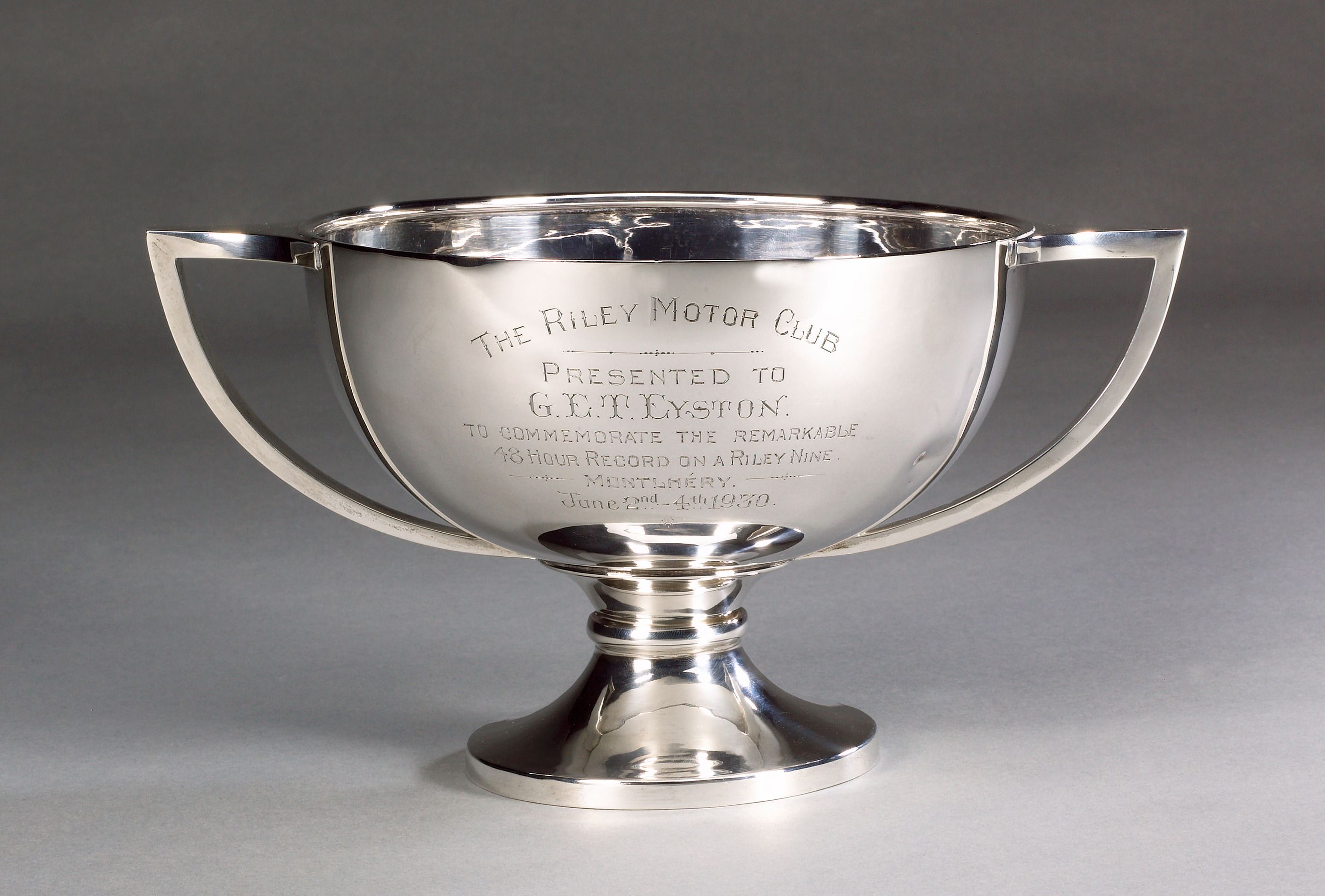 Bonhams Cars : The Riley Motor Club 48 hour record trophy, presented to ...