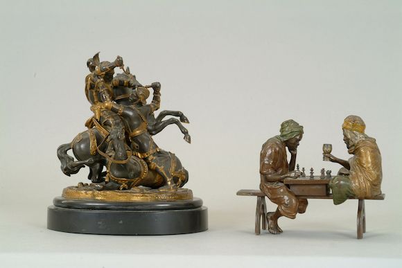 Bonhams : An Austrian cold painted bronze figure group