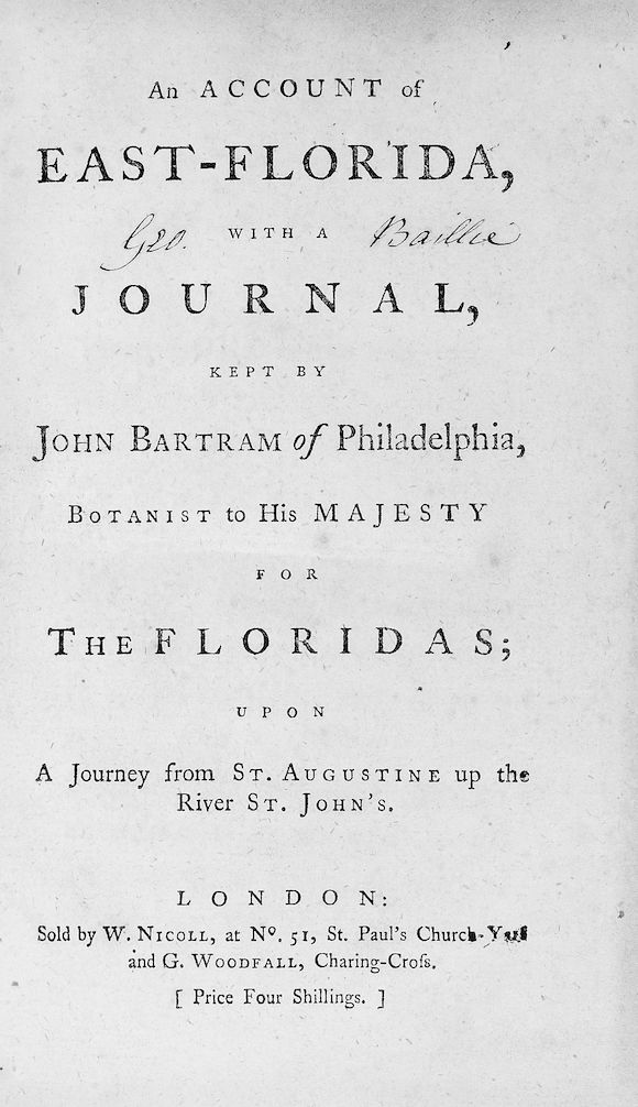 Bonhams : STORK (WILLIAM) An Account of East-Florida, with a Journal ...