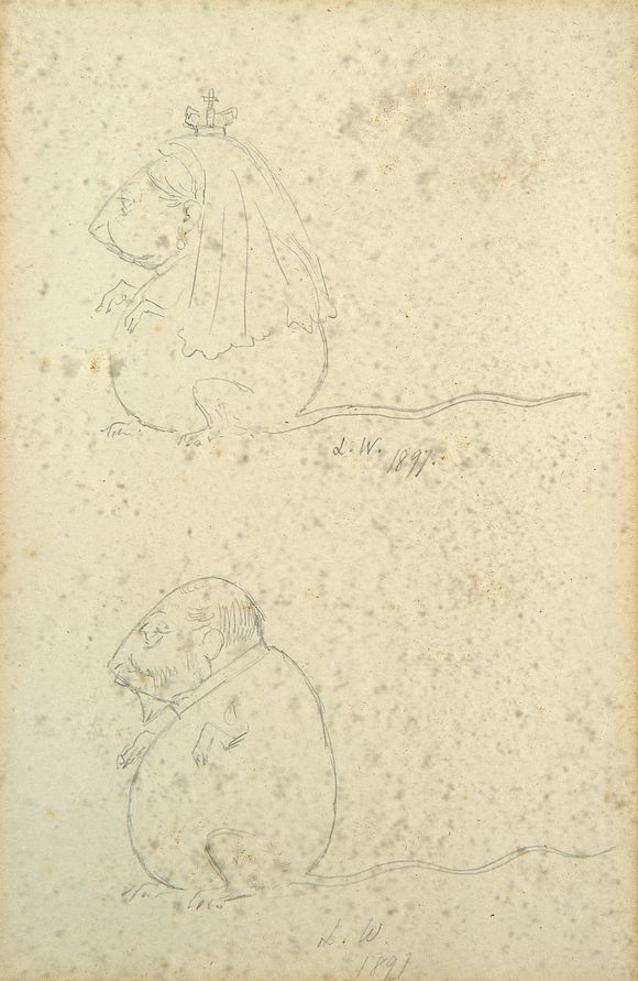 Bonhams : L.W. (c.1897) Cartoon caricatures of Queen Victoria and ...
