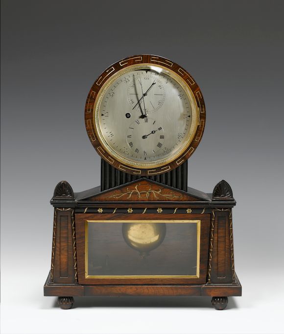 Bonhams : An early 19th century brass inlaid rosewood table regulator ...