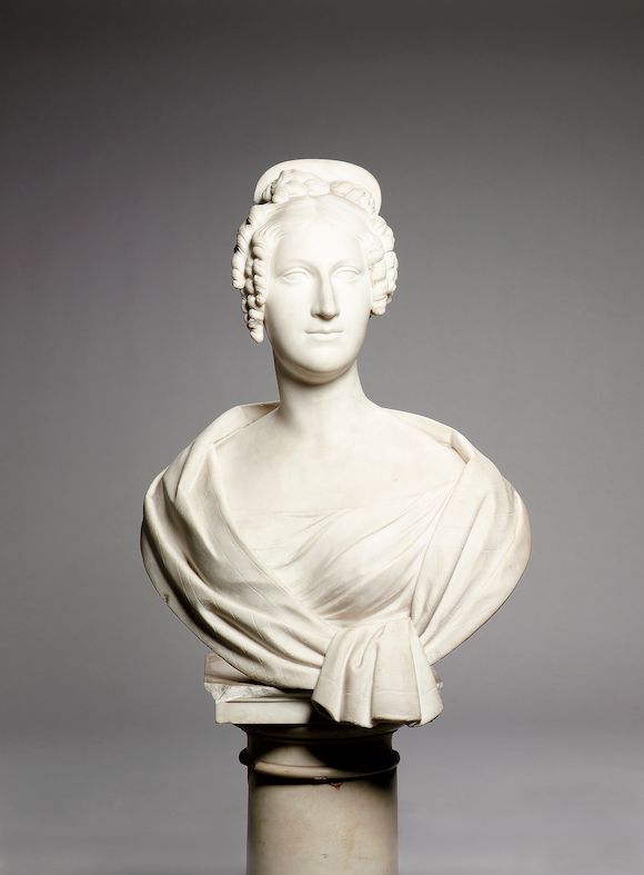Bonhams : A second quarter 19th century sculpted white marble Bust of a ...