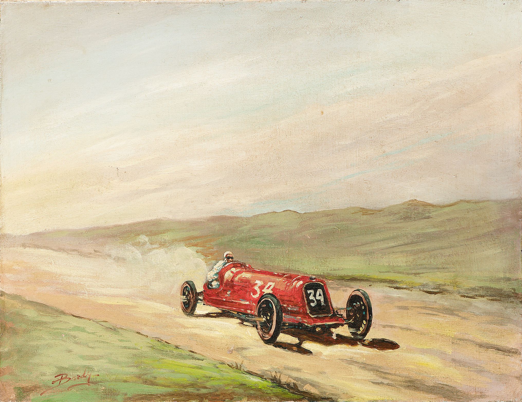 Bonhams Cars : 'Targa Florio Motor Race' by Bardy, 1920s,