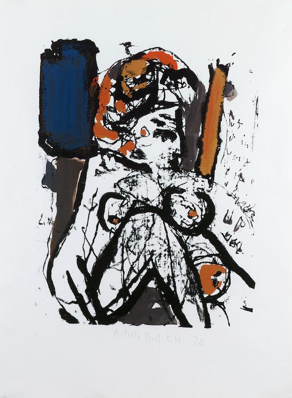 Bonhams : Roger Hilton Nude Lithograph, 1972, an artist's proof with ...