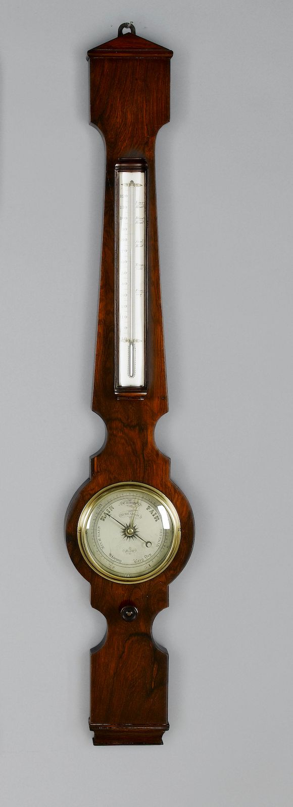 Bonhams : A rare mid 19th century rosewood wheel barometer with 4.25 ...