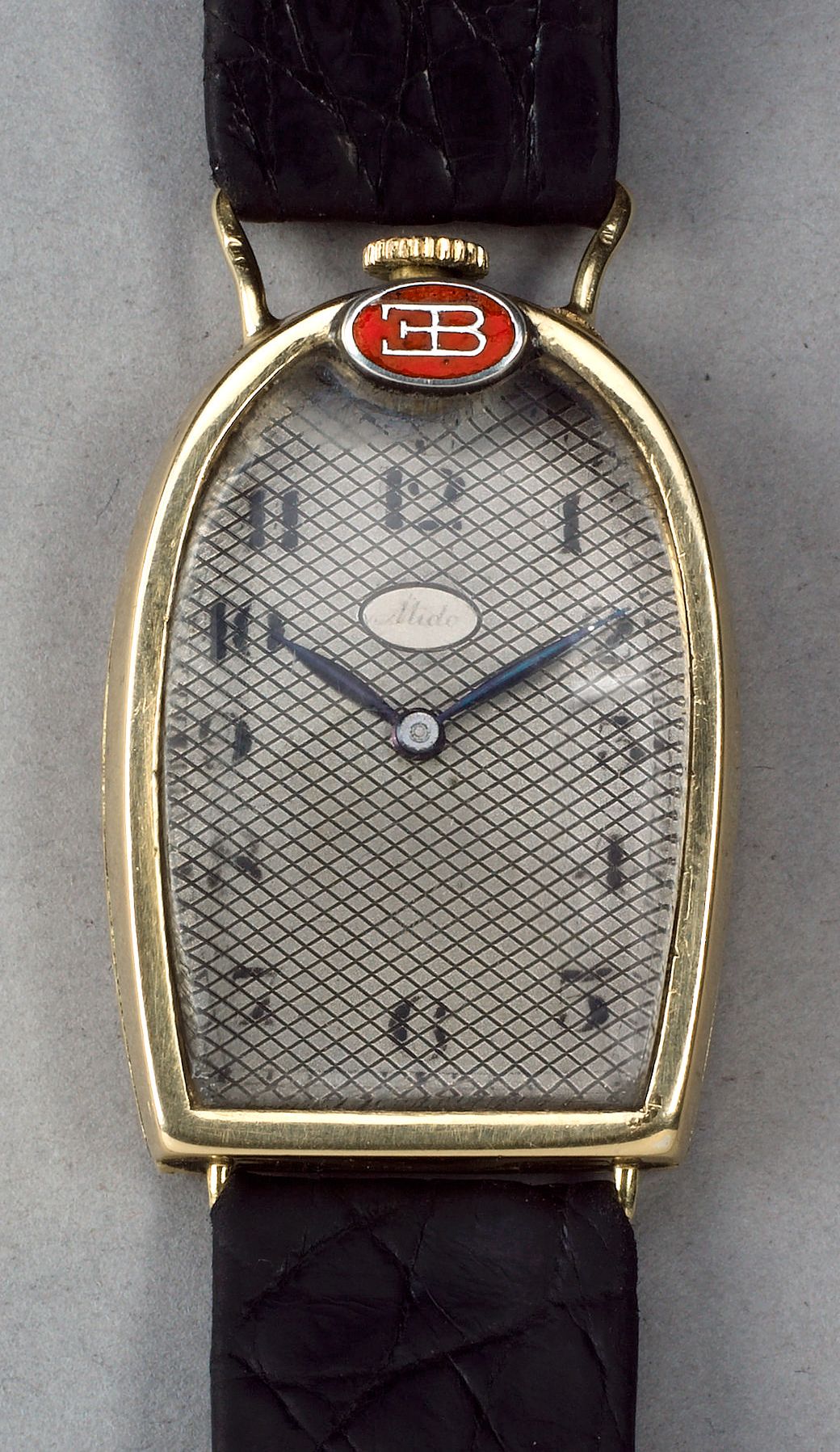 Bonhams Cars : A rare Mido gold 'Bugatti' wristwatch presented to ...