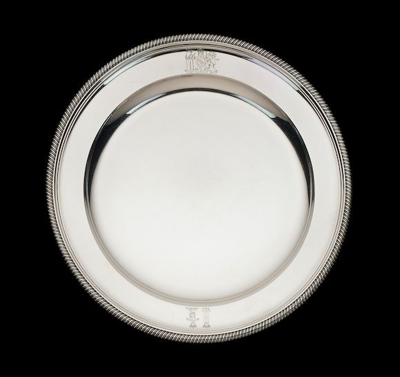 Bonhams : A George III silver circular plate from Nelson's Nile service,