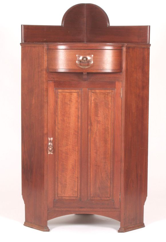Bonhams : An Art Nouveau mahogany floor standing corner cabinetmakers ...