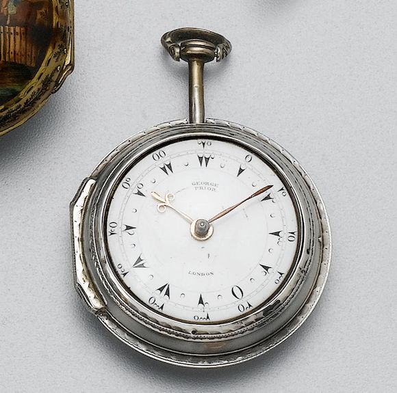 Bonhams : A late 18th century silver pair cased pocket watchGeorge ...