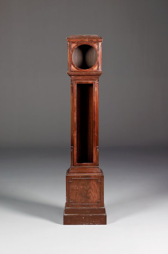 Bonhams : A modern mahogany longcase clock case The dial aperture to ...