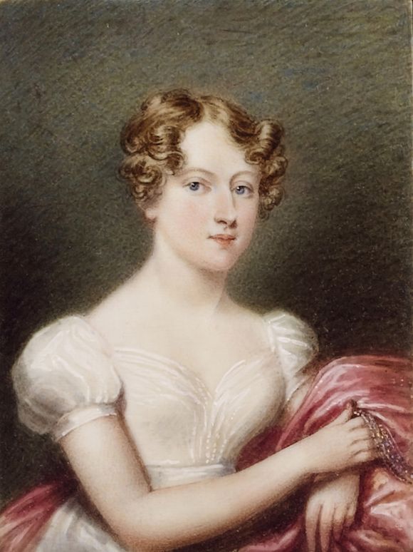 Bonhams : Miss Emma Eleanora Kendrick, A Lady, wearing white dress with ...