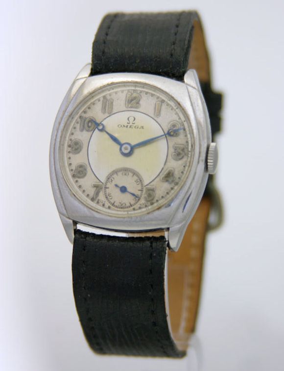 Bonhams : Omega. A 1930s staybrite steel wristwatch
