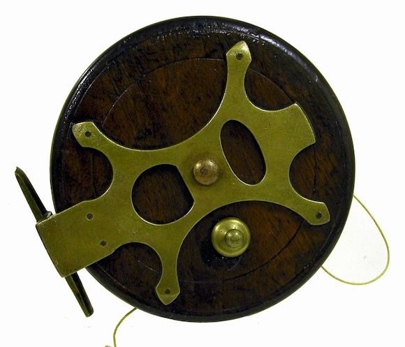 Bonhams : A Milwards mahogany and brass frog back reel 6”