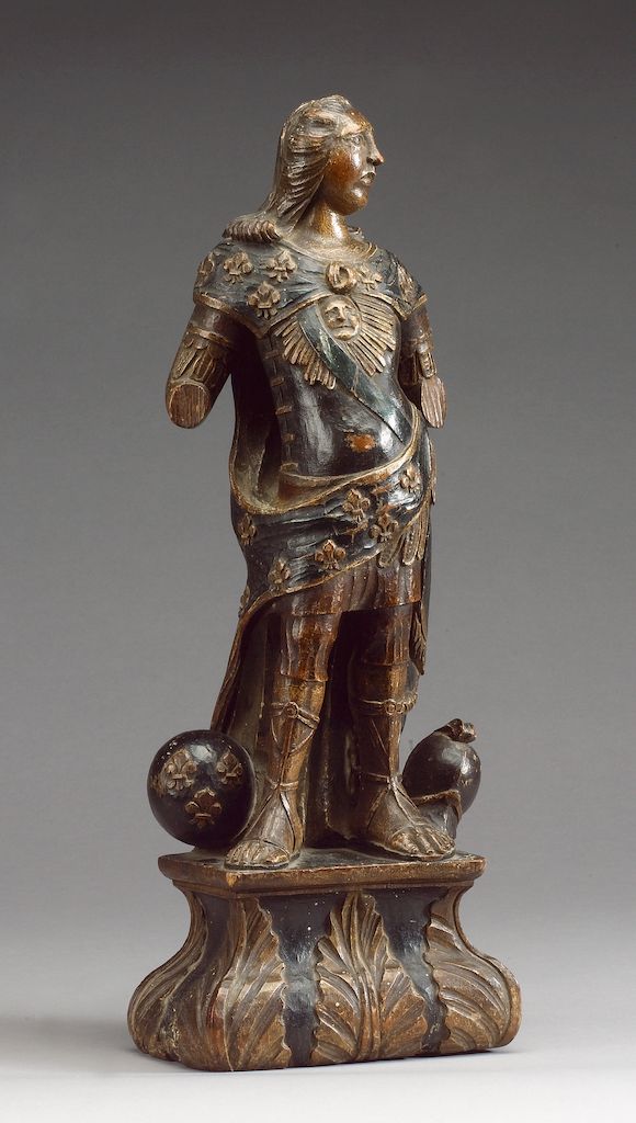 Bonhams : An early 18th century century carved wood and polychrome ...