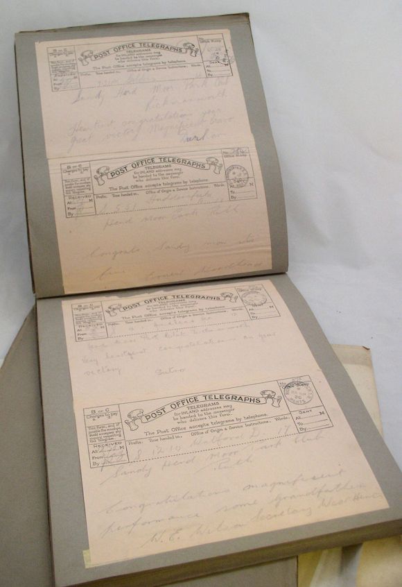 Bonhams : Two albums containing 'congratulation telegrams'