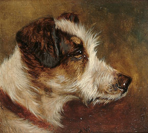 Bonhams : Alfred Wheeler (British, 1851-1932) Head study of a terrier ...
