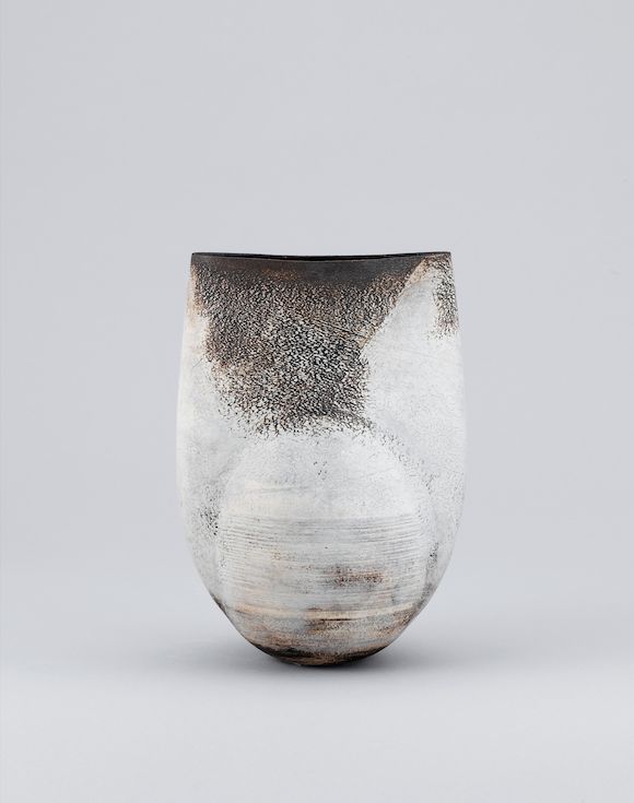 Bonhams : Hans Coper a large Form with ovoid base and flattened ...