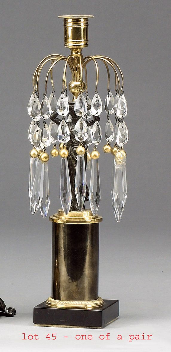 Bonhams : A pair of French Directoire, patinated and gilt bronze ...