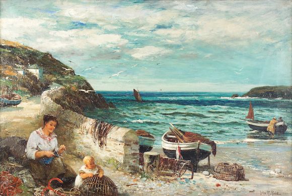 Bonhams : John Robertson Reid RI RBA ROI (1851-1926) A Cornish harbour ...