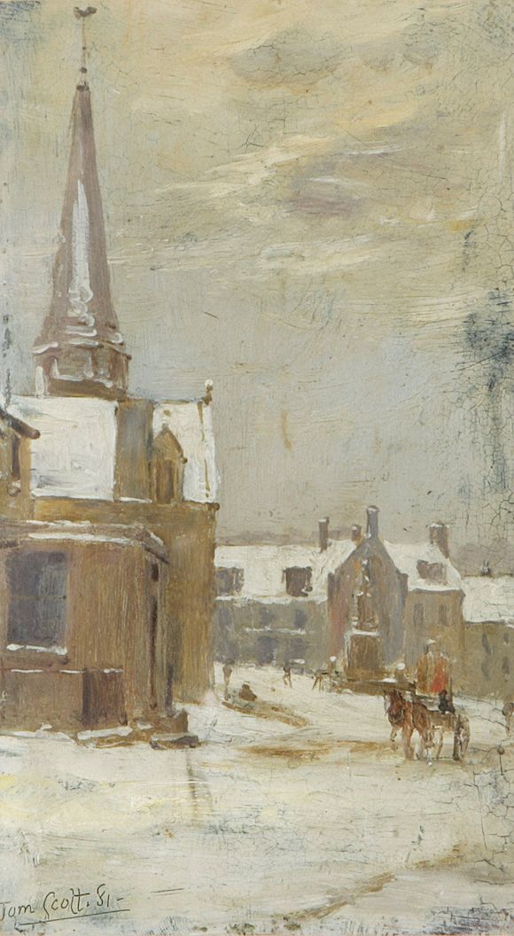 Bonhams : Tom Scott RSA (1854-1927) The Town Hall, Selkirk 20 x 11.5cm ...