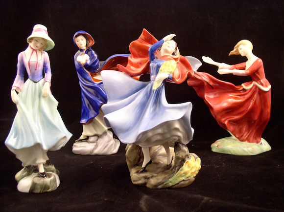 Bonhams : Figurines Four Royal Doulton figures By Douglas Tootle