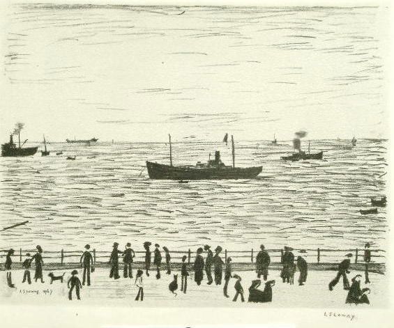 Bonhams : Laurence Stephen Lowry (1887-1976) 'Seaside Promenade' 47 x ...