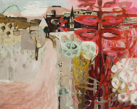 Bonhams : Mary Fedden R.A. (b.1915) Russian village 60.5 x 76 cm. (24 x ...