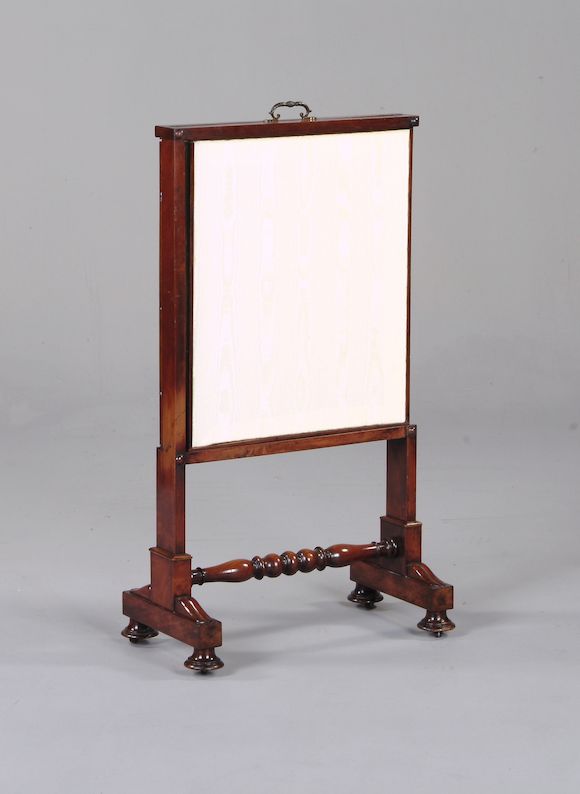 Bonhams : A William IV mahogany fire screen