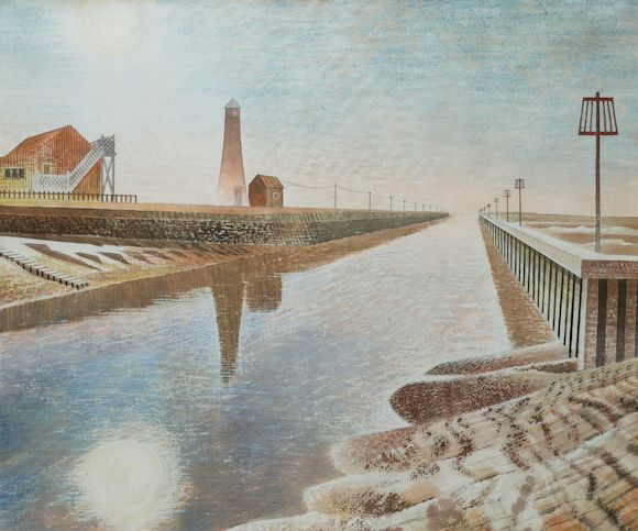 Bonhams : Eric William Ravilious (1903-1942) Rye Harbour 42.3 x 51 cm ...
