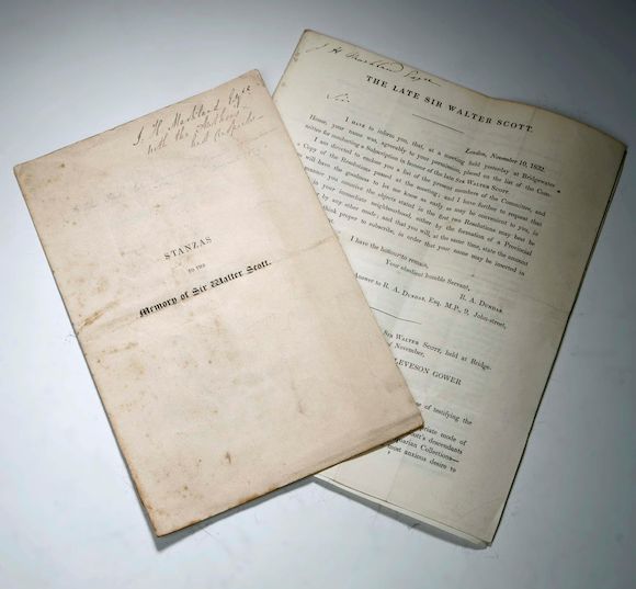 Bonhams : SCOTT (Sir Walter) [SIMMS (Edward)] Stanzas to the memory of ...