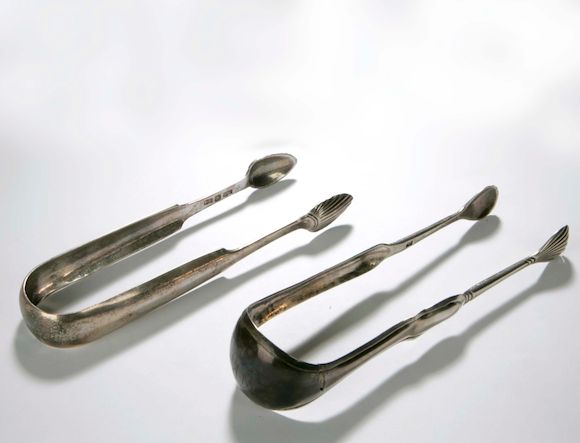 Bonhams : Two pairs of Sugar Tongs, one by Robert Keay of Perth, three ...