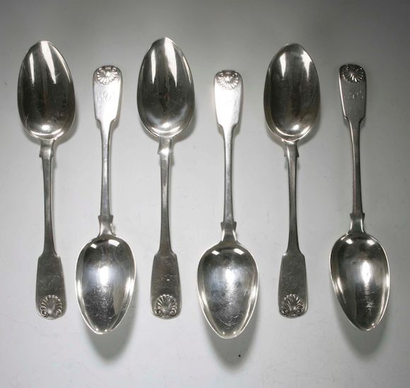 Bonhams : A set of six Tablespoons, by R&R Keay of Perth, circa 1840 ...