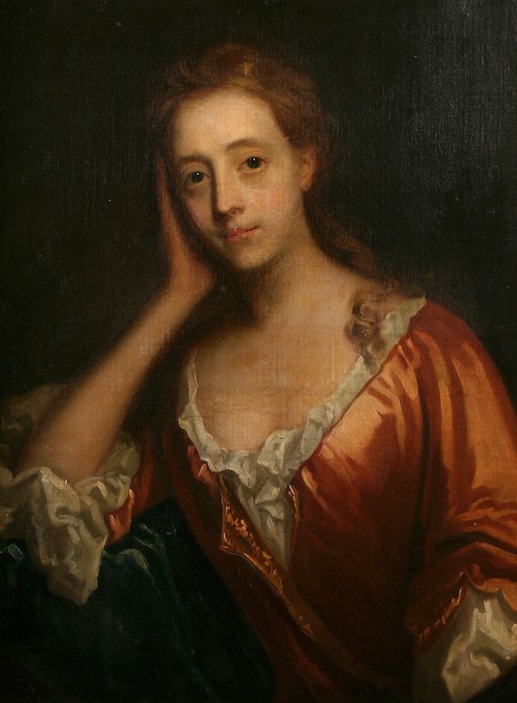 Bonhams : Circle of Michael Dahl Portrait of a lady, half length ...