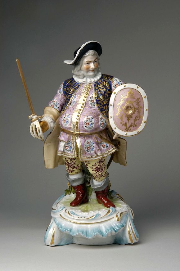 Bonhams : A Chelsea-Derby porcelain figure of Falstaff,
