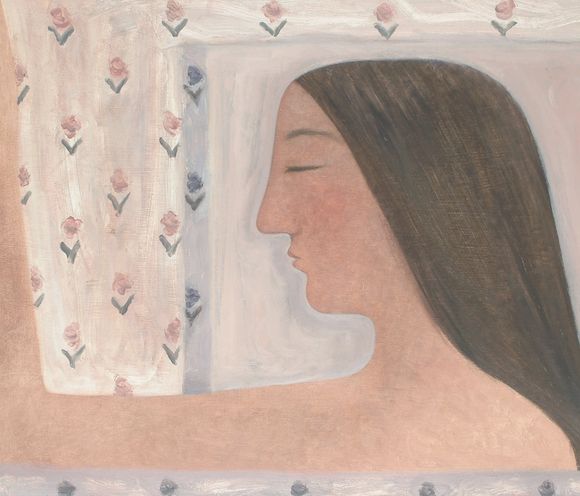 Bonhams : Elizabeth Ridgeway (British, b.1964) Sleeping Woman 54 x 64cm ...