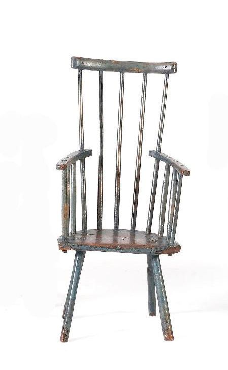 Bonhams : A late 18th/ early 19th Century blue painted ash child's ...